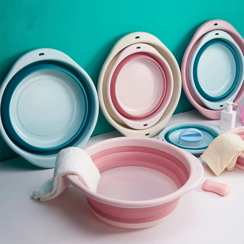 Collapsible Plastic Wash Basins In Four Colors on Luulla