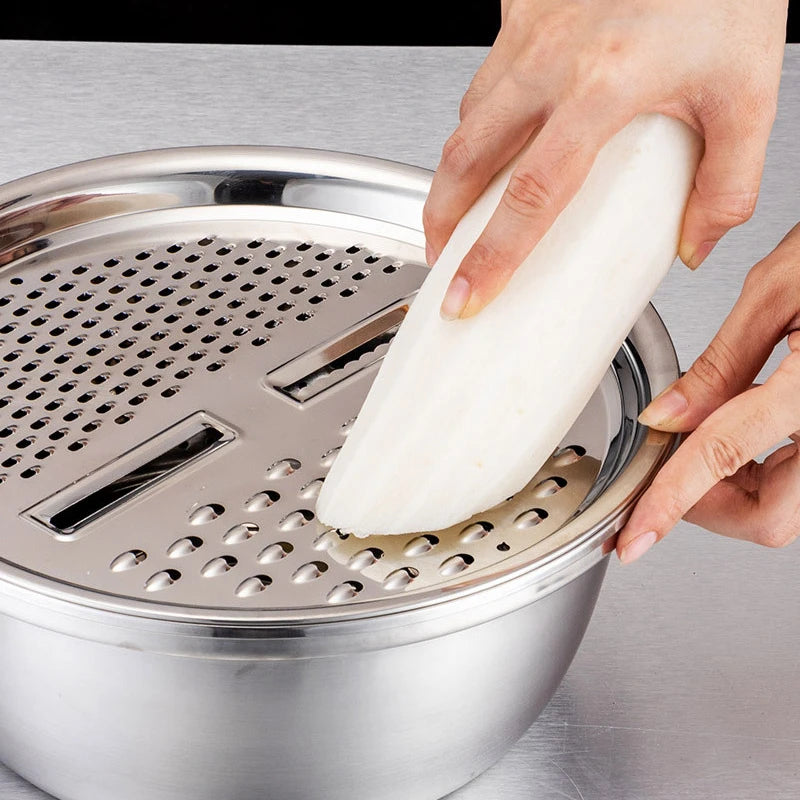 Stainless Steel Multifunctional Grater With Mixing Bowl on Luulla