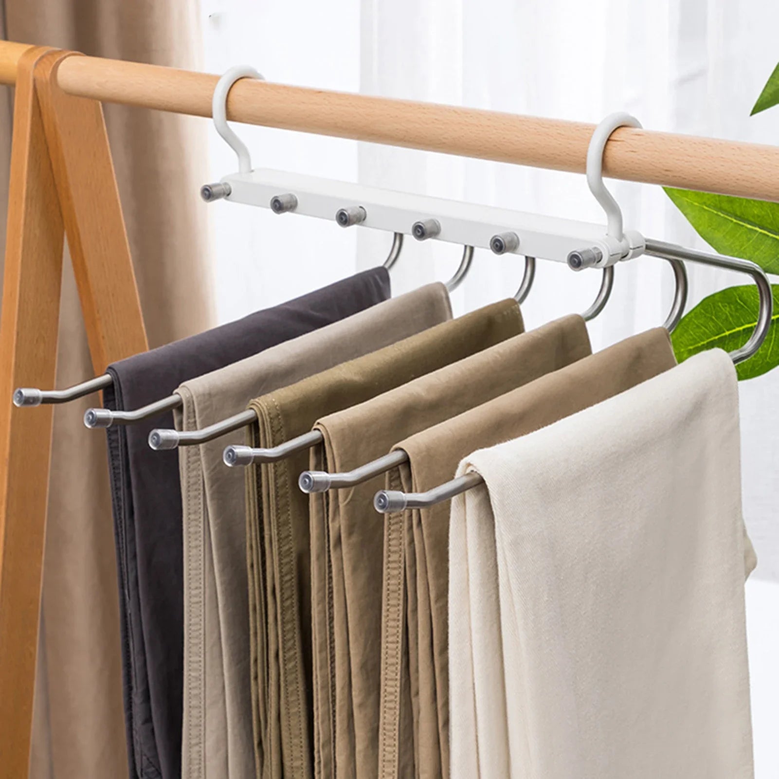 Multi-layer Adjustable Space-saving Pants Hanger Rack on Luulla