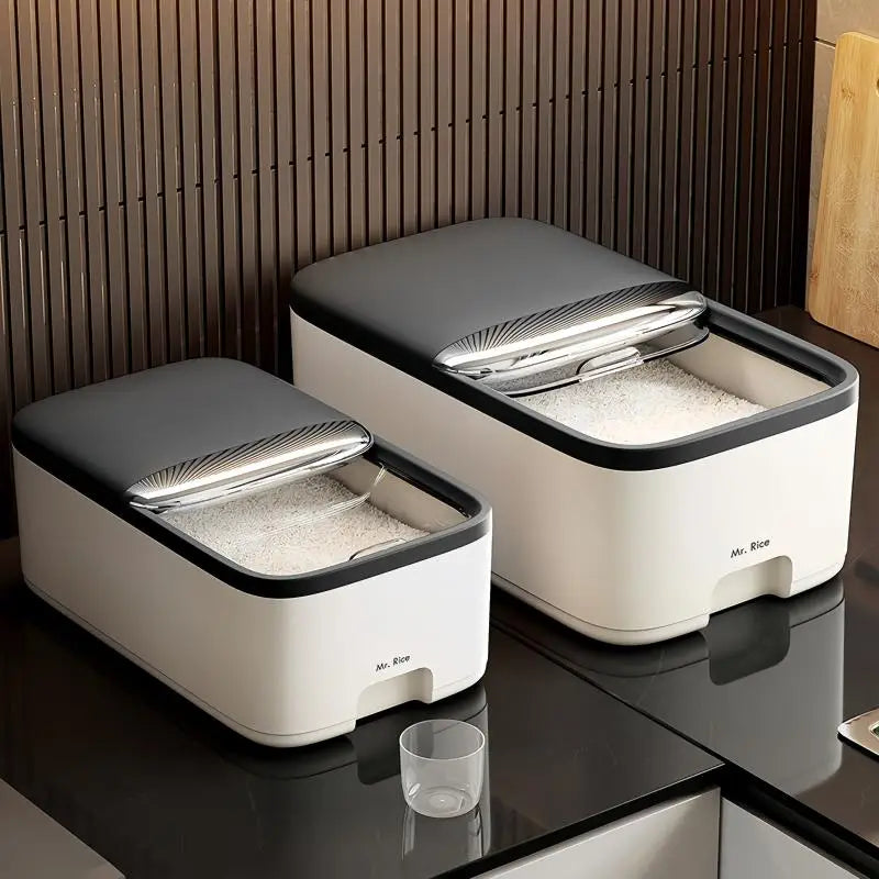 Airtight Kitchen Rice Dispenser With Measuring Cup on Luulla