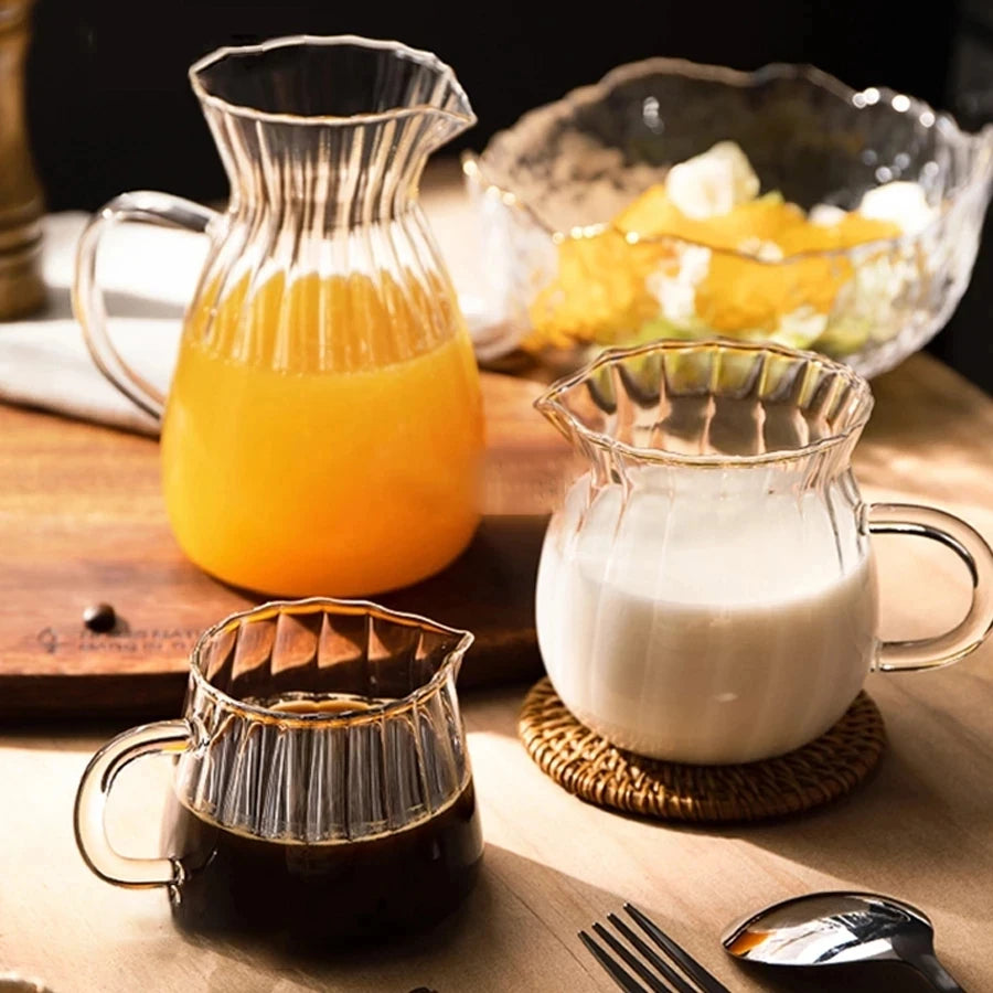 Textured Glass Pitchers With Handles For Beverages on Luulla