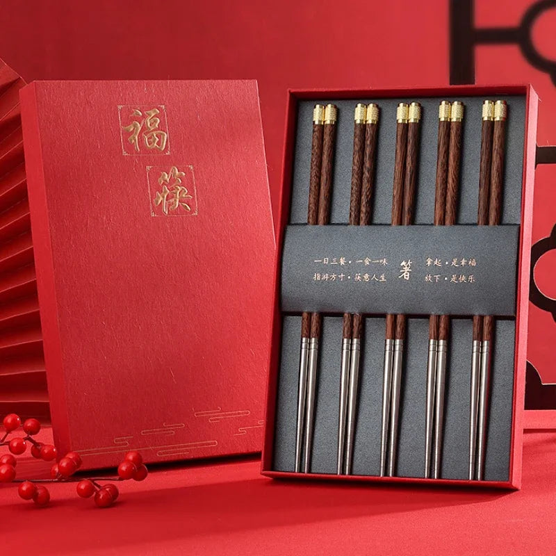 Premium Stainless Steel Wooden Chopsticks Gift Box on Luulla