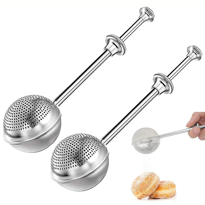 Stainless Steel Spring-action Powder Sugar Duster Pair on Luulla
