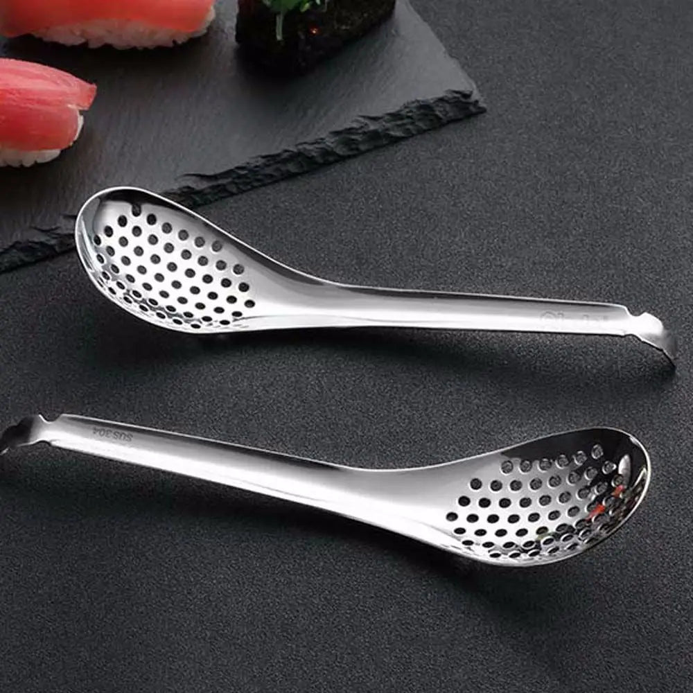 Stainless Steel Perforated Sushi Server Spoons Pair on Luulla